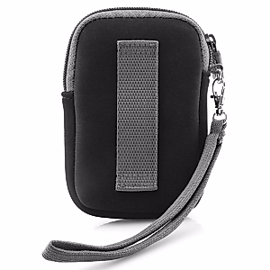 USA Gear Small Digital Camera Case with Wrist Strap, Belt Loop - Camera Case Small Compact Compatible with Canon Powershot Elph, Pouch G7 Mark iii, Nikon Coolpix, Cybershot, Pixpro & More (Black)