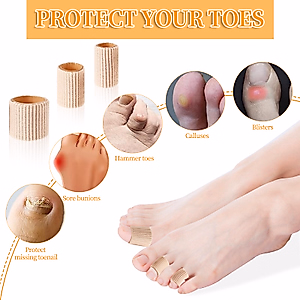 BLMHTWO 15pcs Toe Cushion Tube Toe Tubes Sleeves Soft Gel Corn Pad Protectors Toe Cushions for Pain Relief Corn Protectors for Toes (3 Size)