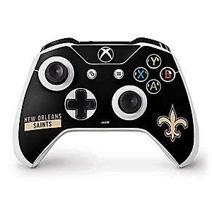 Skinit Decal Gaming Skin Compatible with Xbox One S Controller - Officially Licensed NFL New Orleans Saints Black Performance Series Design