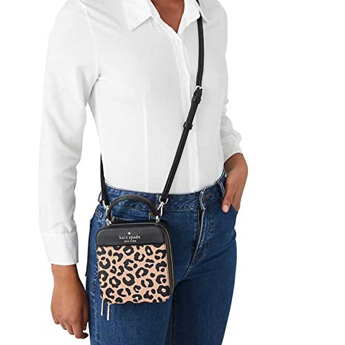 Kate Spade New York Daisy Graphic Leopard Vanity Crossbody Small