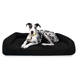 K9 Ballistics Tough Orthopedic XL Extra Large Bolster Dog Bed - Washable, Durable and Water Resistant Dog Bed - Made for Big Dogs, 38"x54", Black
