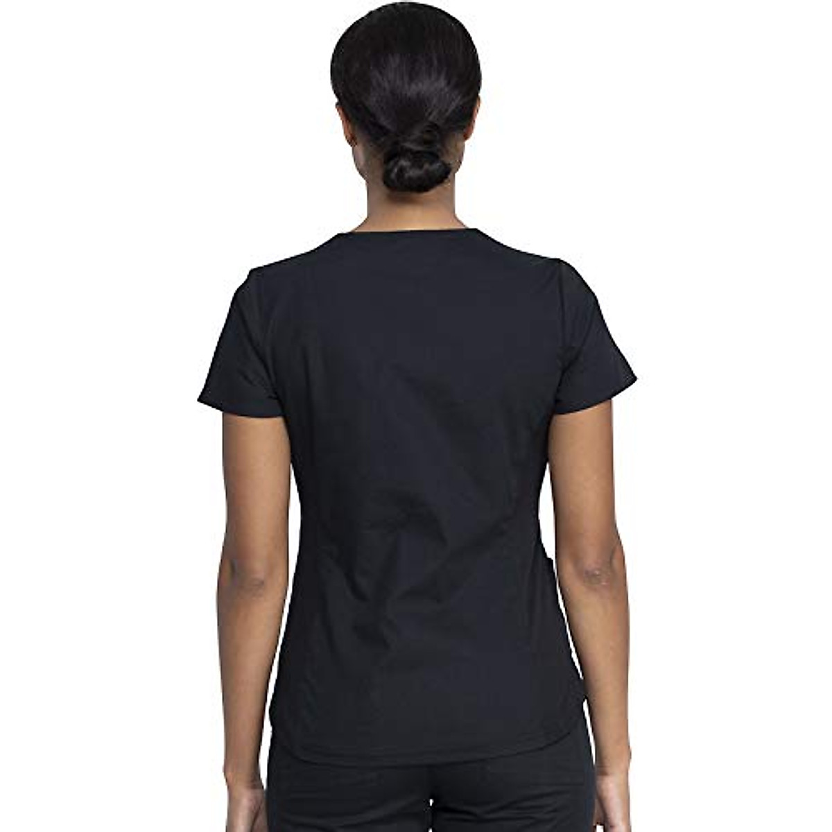 Dickies EDS Signature Women Scrubs Top V-Neck Plus Size DK880, 2XL, Black