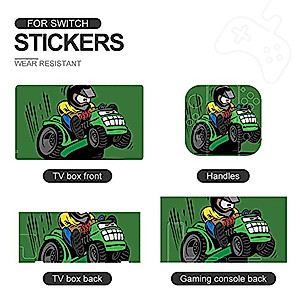 Cartoon Riding Lawnmower Tractor The skin of the switch controller-the whole body PVC sticker decal covers the skin of the switch controller-the delicate matte texture restores the feeling of bare met