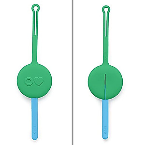 OmieBox Kids Utensils Set with Case - 2 Piece Plastic, Reusable Fork and Spoon Silverware with Pod for Kids, Travel, Lunch Boxes - (Mint Green)