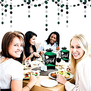 Black-Green Silver Party-Decorations Garland Streamers - 52Ft Graduation 2024 Hanging Paper Banner, Soccer Party Supplies Men Boys Birthday Spring Summer Jungle Theme Decor Backdrop Bunting Panduola