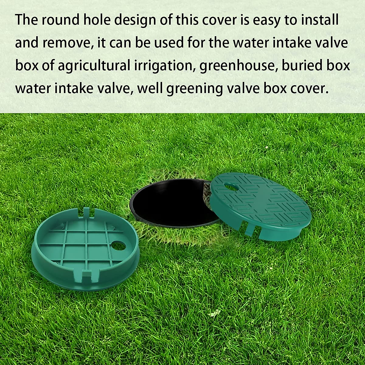 DVECUE Sprinkler Valve Box Cover Irrigation Circular Valve Box Cover Lid 6 Inch 2 Pieces for Sprinkler Irrigation System