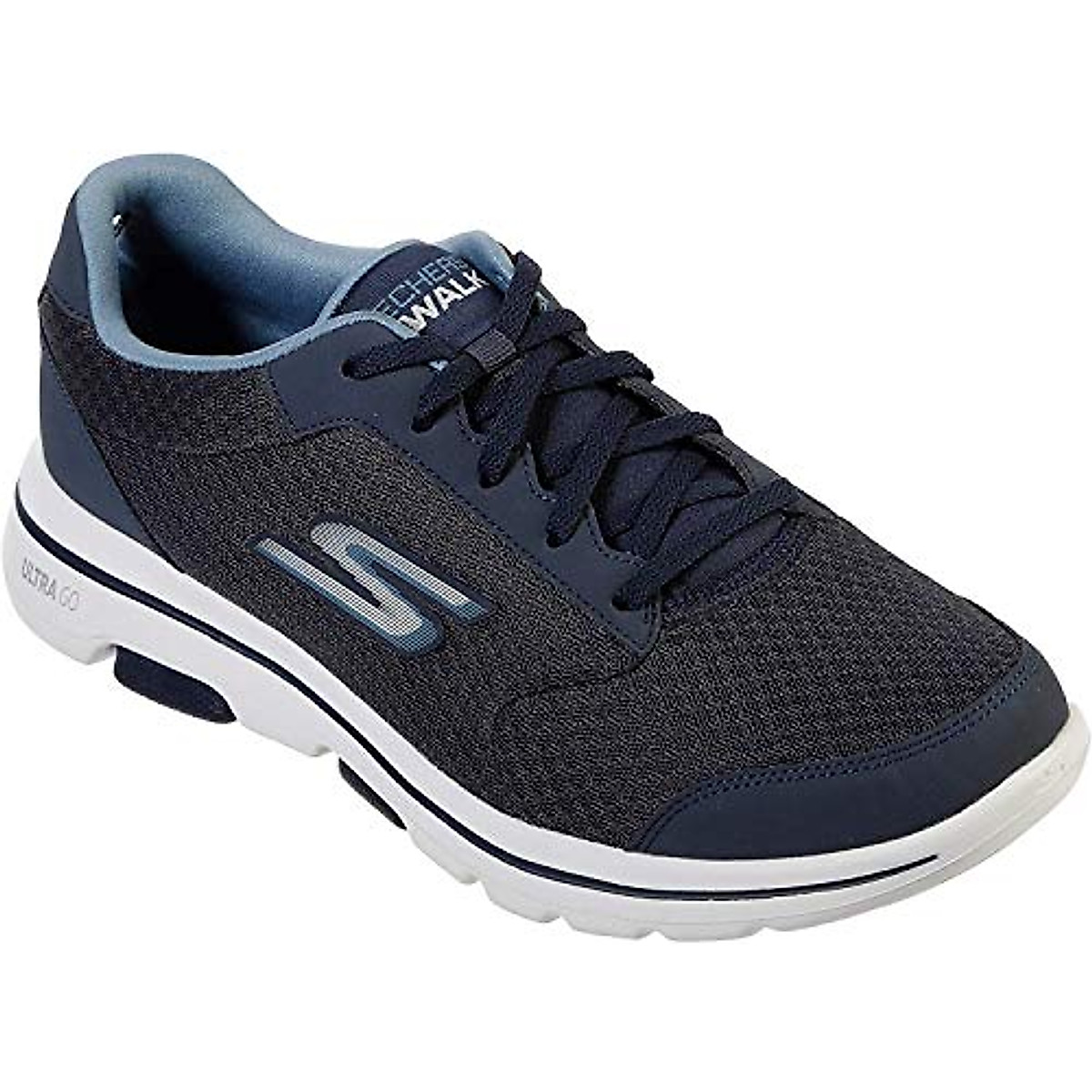 Skechers mens Gowalk 5 Qualify - Athletic Mesh Lace Up Performance Walking Shoe Sneaker, Navy, 11 US