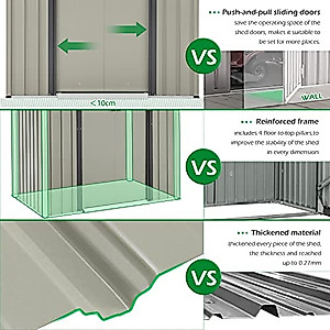 AECOJOY 6' x 4' Outdoor Storage Shed, Small Tool Shed with Sliding Door,Outside Storage Cabinet for Garden, Backyard.