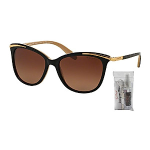 Ralph Lauren RA5203 1090T5 54M Black Nude/Brown Gradient Polarized Cateye Sunglasses For Women+ BUNDLE With Designer iWear Eyewear Kit