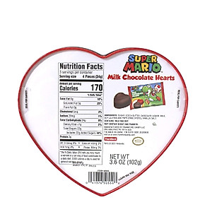 Super Mario Chocolate Heart Filled Tin, Nostalgia Collectible Gifts for Gamers, 3.6 oz