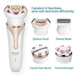 Electrical Shaver for Women,OOCOME Epilator Rechargeable Waterproof Bikini Trimmer Lady Electric Shave & Hair Removal ,4 in 1Cordless Wet & Dry Multi-Function Beauty Kits
