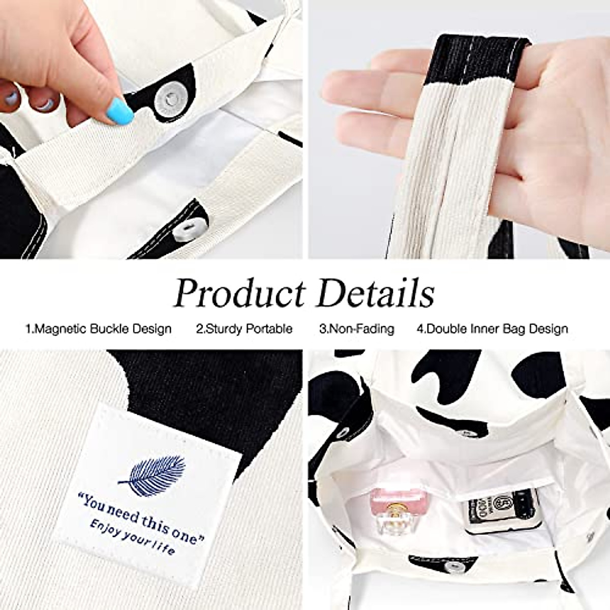 LHMTQVK Tote, Corduroy Bag Women's Shoulder Purses for Office School Shopping Travel, Cow