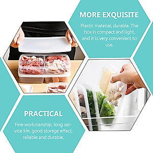 Angoily Veggie Bacon 2pcs Refrigerator Organizer Bins Divided Food Storage Containers with Lids Plastic Snack Container 4 Removable Boxes Stackable for Fridge S Bin Storage Organizer