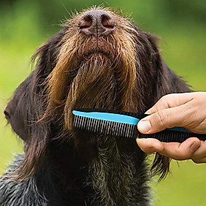 Pets First 2 Pack Dog Comb Small & Large PET Comb for Small & Large Breeds & Areas. Premium Anti-Slip Comfort Grip Ergonomic Handle for Your Dog & Cat with Durable Stainless-Steel