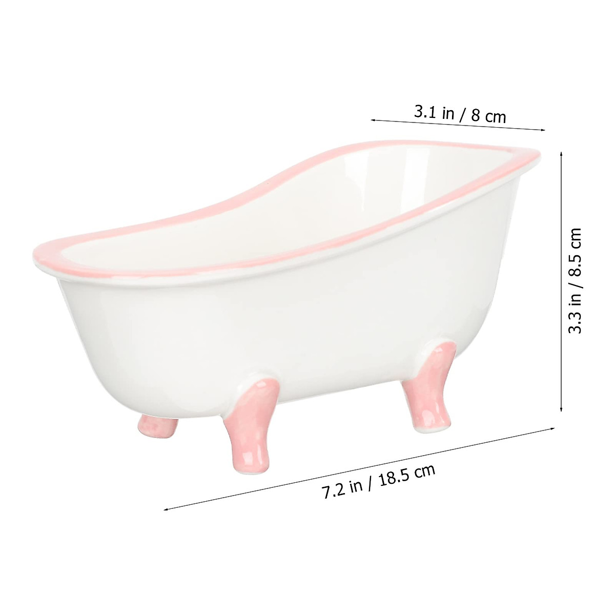 Ceramic Bathtub Bowl Cocktail Cup: Novelty Bathtub Wine Glasses Cocktail Sorbet Smoothie Cold Drink Cup Container for Home Bar Party Gift Pink