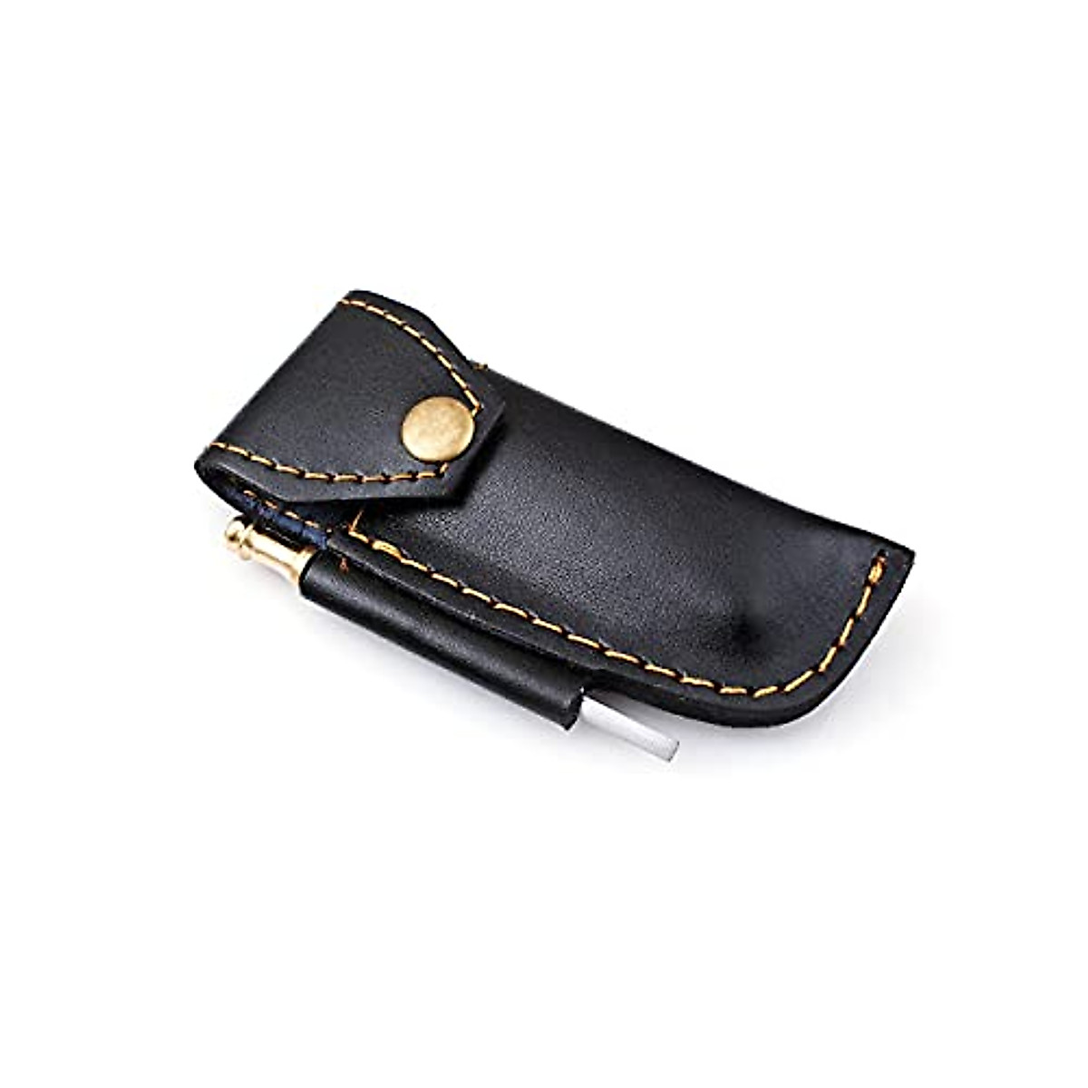 SagaCity Damascus Pocket Knife, 7.4” Inches American Flag Damascus Folding Knife, Damascus Knife, Custom Pocket Knife for Men, Sharp Pocket Knife with Real Leather Sheath; 501