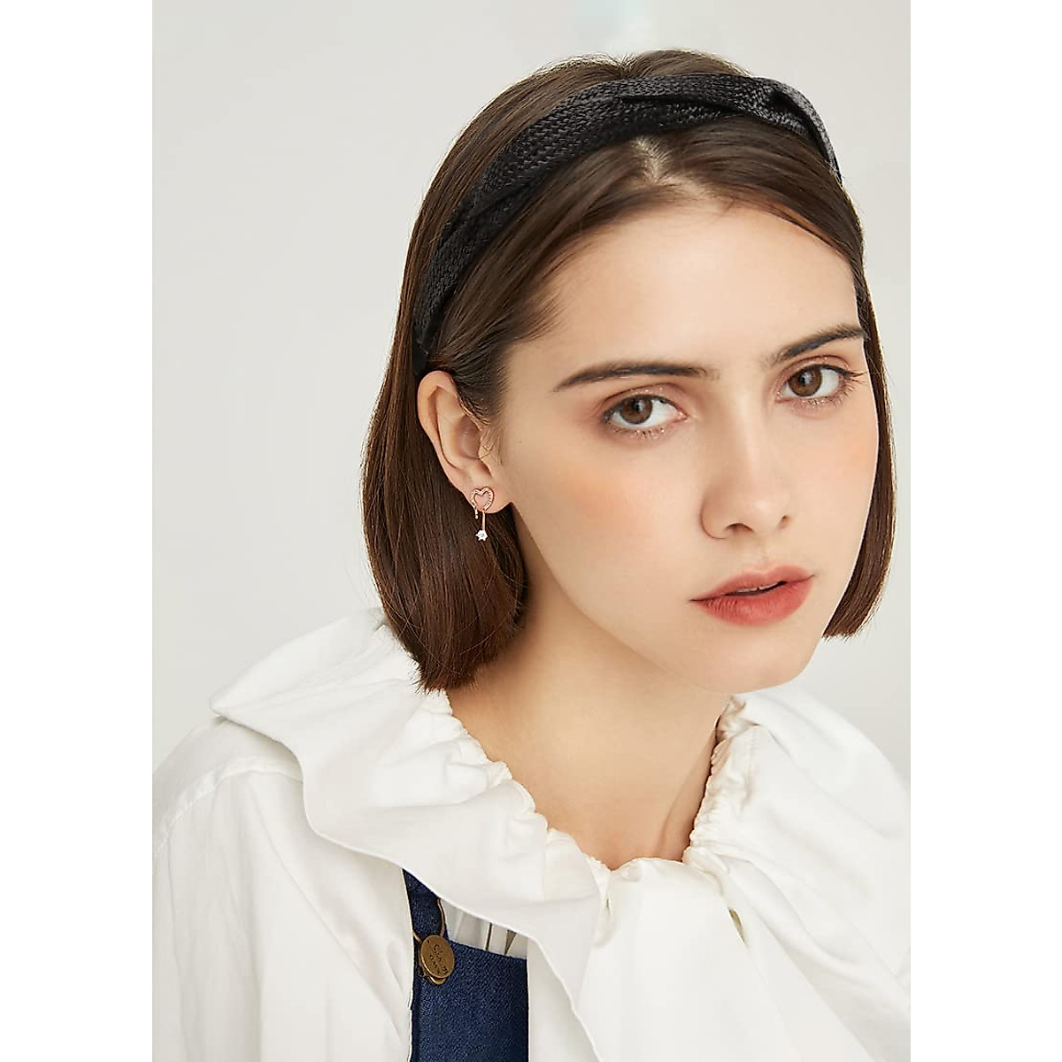 Ivyu Hairband, 2 Count Pack, for Women Girls - Hand-woven Bohemian Headbands, Fashion Head Bands, No Slip, Stretchable, Comfortable, Straw, Hair Accessories for Beach and Summer