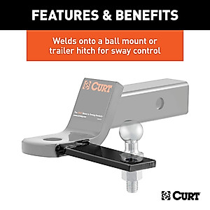 CURT 45822 Weld-On Anti-Sway Trailer Hitch Bar, 5/8-Inch Ball Hole