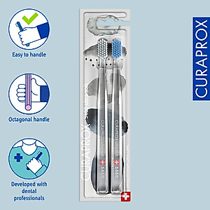 Curaprox CS 5460 Ultra-Soft Winter Edition Toothbrush, Pack of 2, Battery Powered, Transparent, Unisex-Adults, 20-Word Title