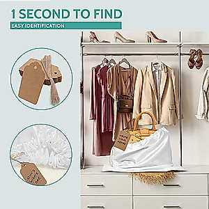 8 Pcs Silk Purse Organizer Dust Cover Drawstring Bags Shoe Bag for Travel Satin Dust Bags for Purses Handbags Shoes Boots,White(19.6 * 15.7 in)