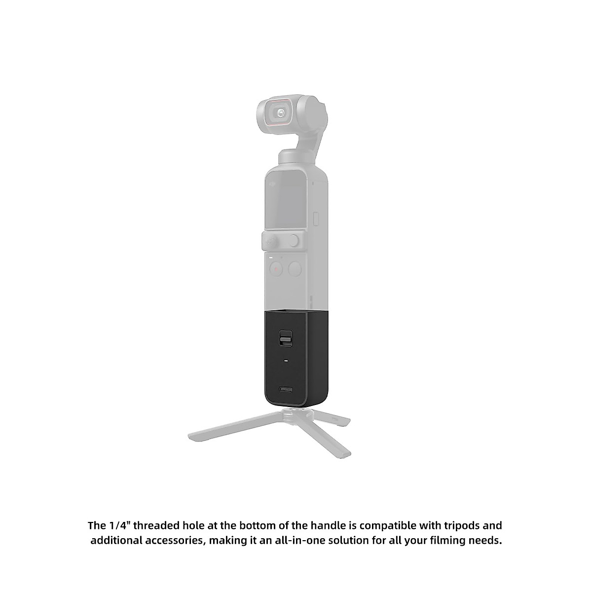 INSYOO Original Pocket 2 Do-It-All Handle - Built-in Wi-Fi and Bluetooth Module, Wireless Mic Receiver, and 1/4" Threaded Hole for DJI Pocket 2 Premium Accessory