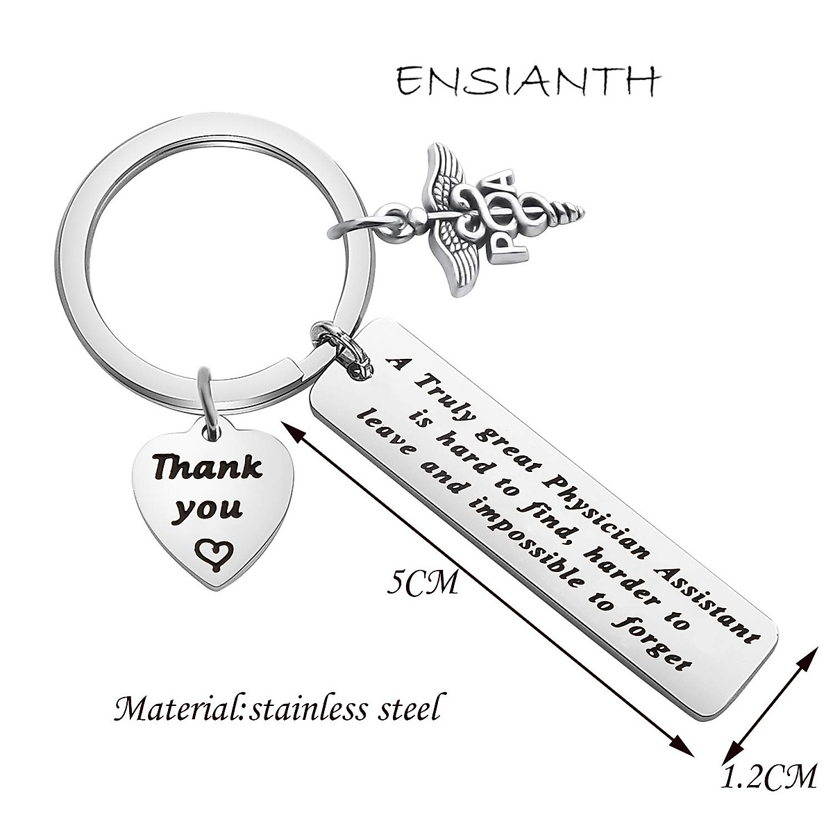 ENSIANTH Physician Assistant Gift PA Keychin A Truly Great Physician Assistant is Hard to Find Keychin Nurse Appreciation Gift PA Graduation Gift (PA Long Key)