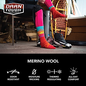 Darn Tough Vermont Lillehammer Nordic Boot Lightweight Red MD (US 7.5-9.5)