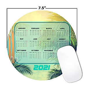 Pixxel Creations | Round Mouse Pad | 2021 Calendar | Gaming | Office | Desk | Home | Gift | Décor | Surf Pardise