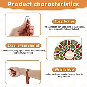 Portable Wrist Yarn Holder Yarn Spinner for Crocheting Wrist Yarn Ball Minder Stand with Leather Wristband Wooden Twirling Mechanism Spinning Needles for Knitting Crocheting