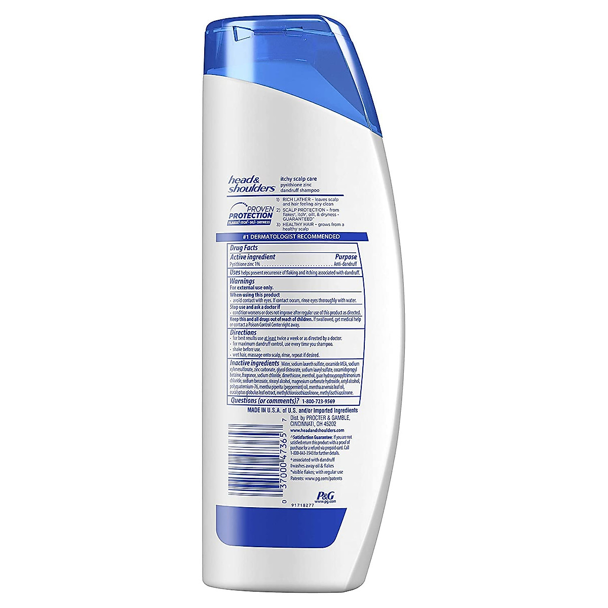 HEAD & SHOULDERS ITCHY SCALP CARE DANDRUFF DANDRUFF SHAMPOO LIQUID PLASTIC BOTTLE RP 13.5 OZ - 0037000473651