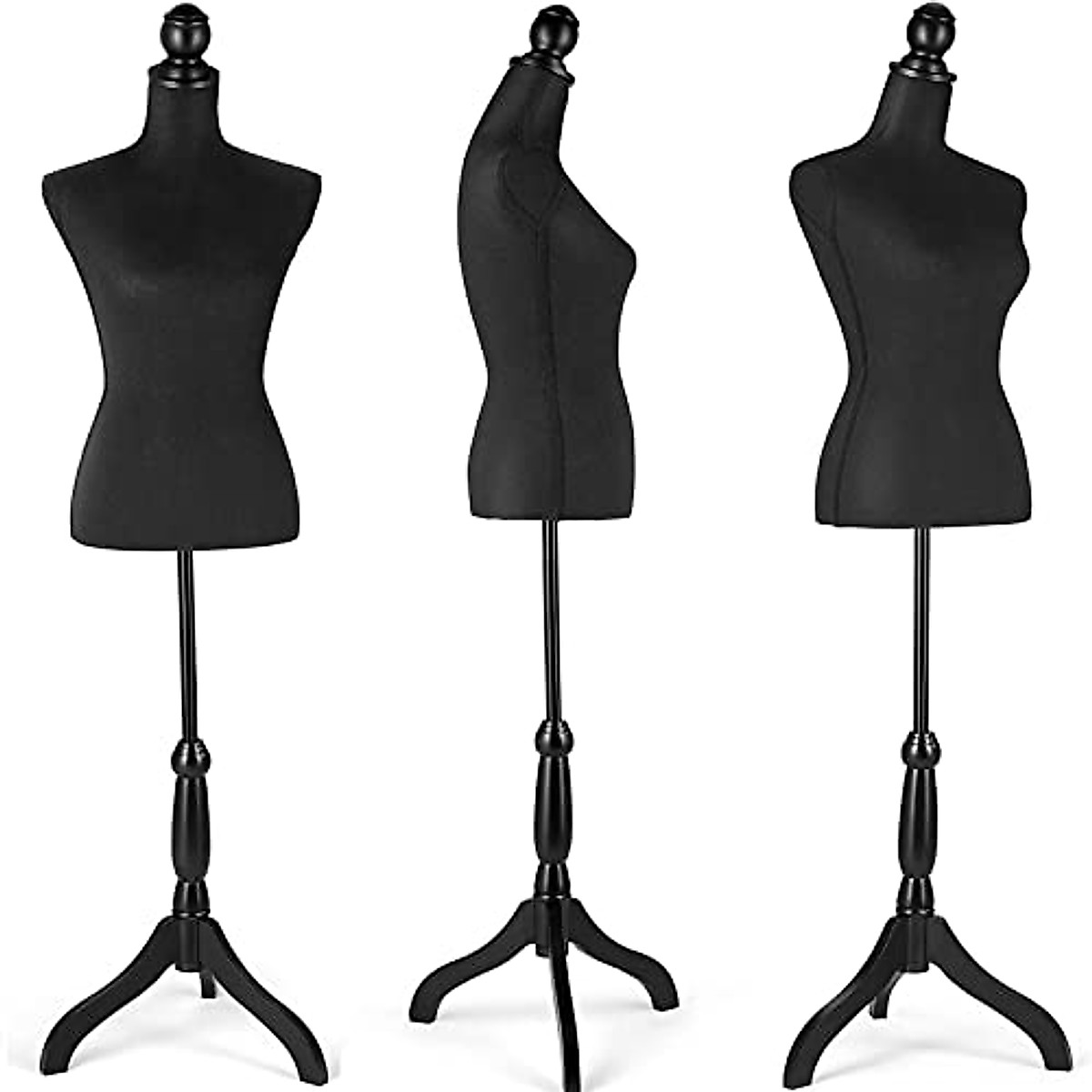 Female Dress Form Mannequin Body Display Adjustable Mannequin Stand Realistic Mannequin Torso with Tripod Base Stand for Clothing Dress