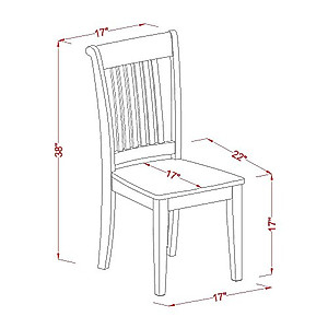 East West Furniture PSPO7-SBR-W Dining Set, 7-Pieces