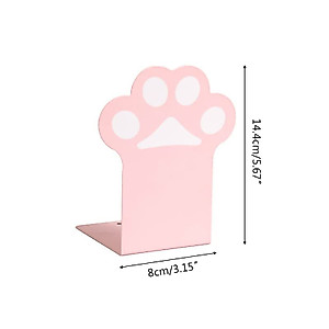VREF Sujetalibros, Sujetalibros， 2PCS Cute Paw Book Stand Holder Shelf Desktop Bookends for Kid Child Student 5.67x4.06 inches Sujetalibros para estanterías