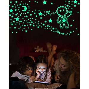 Greingways 201 Pcs Glow in The Dark Stars Stickers for Ceiling Bedroom, Stocking Stuffers for Kids Ages 2-4, 3-5, 4-8, 8-12, Kids Wall Room Decor Toddler Stocking Stuffers for Boys Girls