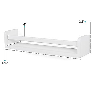 Brightmaison Nursery Book Shelves - Floating Wall Shelves – Baby, Kids, Nursery Wall Decor - Wall Mount Book Organizer Storage Ledge, Display Holder for Toys - Set of 3, Ships Assembled (White)