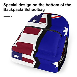 United States and Australia Flag Travel Backpack Lightweight Shoulder Bag Daypack for Work Office