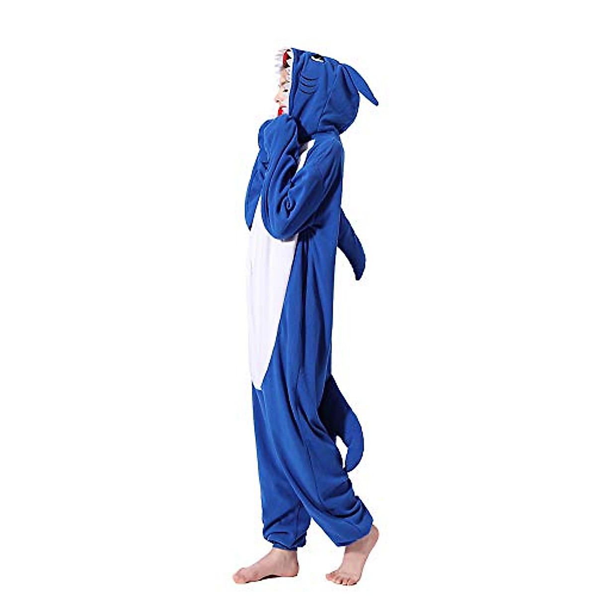 OGU' DEAL Adult Shark Onesie Cartoon Animal Jumpsuit Pajamas Christmas Shark Costumes Halloween Cosplay for Men