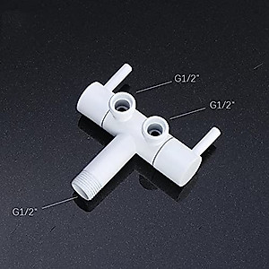 MINJING Hand Held Toilet Bidet Sprayer, Solid Brass Bidet Faucet for Single Cold Water, White Dual Handle Shower Douche Kit, Wall Mounted Bathroom Bidet Attachment Set,Set B