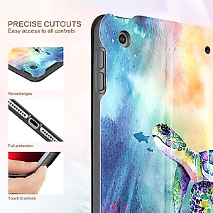 Lokigo New iPad 10.2 Case for iPad 9th Generation Case/iPad 8th Gen/iPad 7th Gen 10.2 Inch iPadCase for Kids Multi-Angles Viewing iPad Cover 9th Generation Case,Turtle