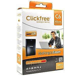 Clickfree C6 Rugged 500GB SuperSpeed USB 3.0 2.5" External Hard Drive w/Automatic Backup (Red)