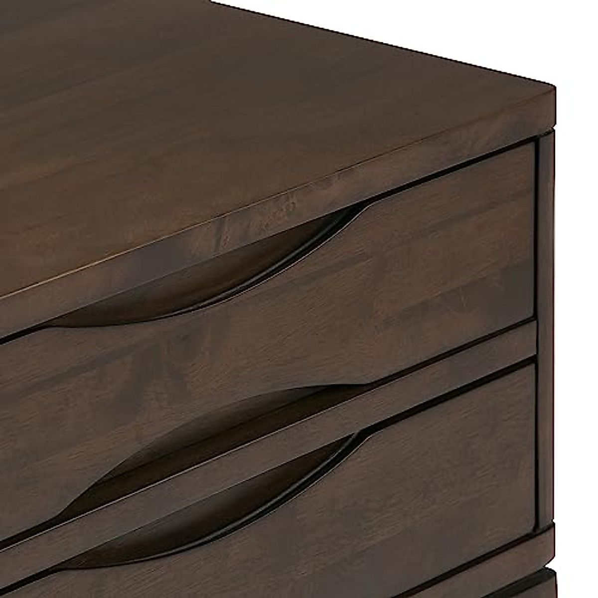 SIMPLIHOME Harper SOLID WOOD 40 inch Wide Mid Century Modern Hallway Console Sofa Entryway Table in Walnut Brown with Storage, 4 Drawers , for the Living Room, Entryway and Bedroom