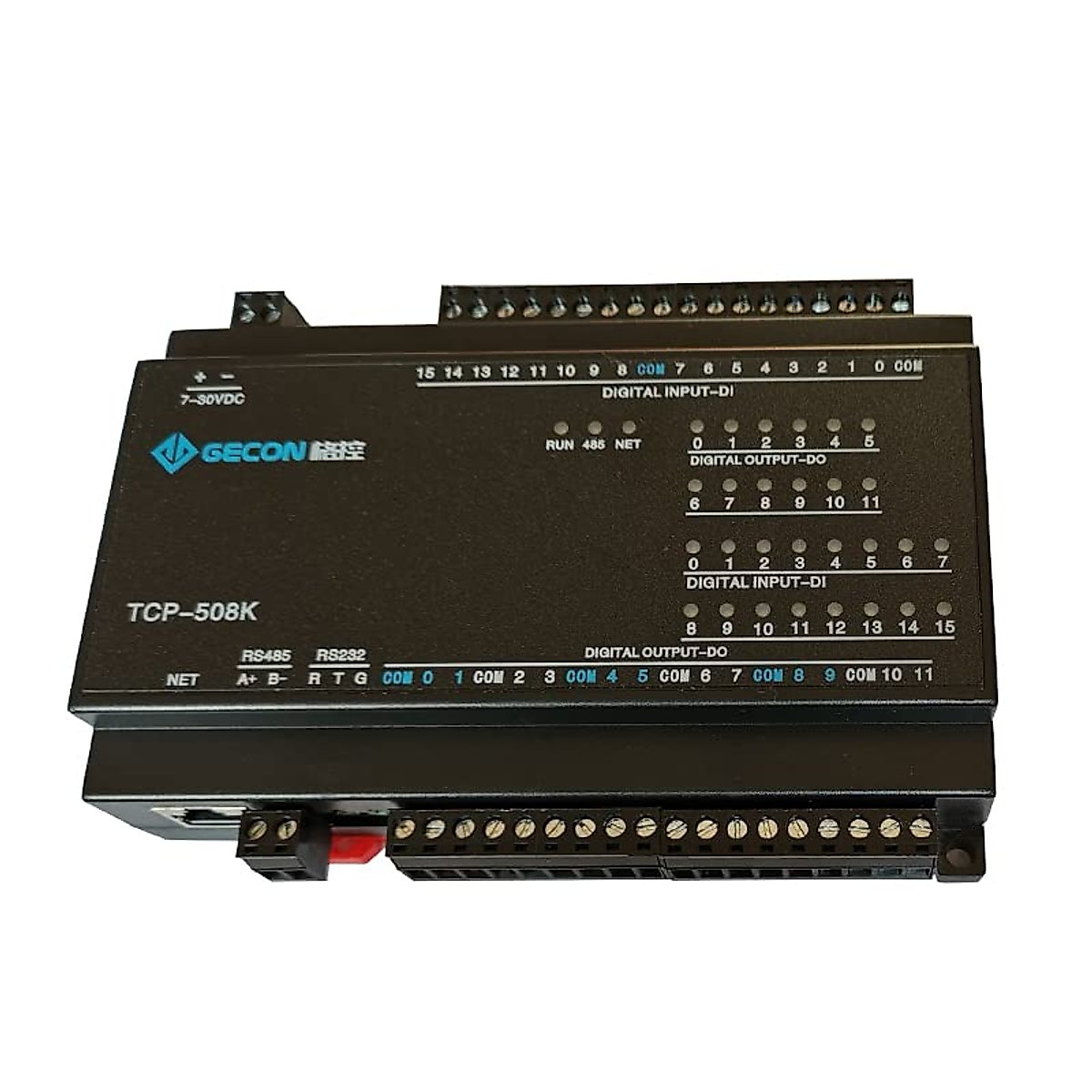Davitu Motor Driver - 12-channel relay output, 16-channel digital input, RJ45 Ethernet Modbus TCP controller, compatible with RS485+232 - (Voltage: Ethernet)