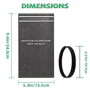 9 Pack 38737 Dust Filter Bags Replacement for Craftsman 2 to 2.5 Gallon Wet/Dry Vacuums and Powerhead Bucket Vac, with 3 Retaining Bands, Part# 9-38737/CMXZVBE38737