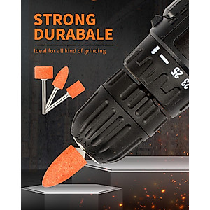 SHITIME Rotary Tool Bits Grinding, 120 Pcs Metal Grinding Sanding Bits with 1/8" Shank, Sanding Drums Accessories for Polishing Jade, Rust and Metal