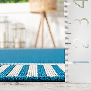 nuLOOM Asha Simple Border Indoor/Outdoor Area Rug, 8' x 10', Teal