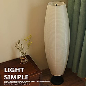 SALOCY Paper Floor Lamp Shade Replacement,Rice Paper Floor Lamp Cover Standing Lamps for Living Room Contemporary Floor Lamp Cover White (Only Lamp Shade,NO Structural Parts )