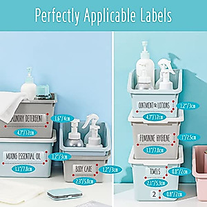 Hebayy 126 PCS Clear Bathroom Organization Labels, Set of Shampoo Soap Tools for Bathroom and Beauty Makeup Storage, Water Tear Resistant