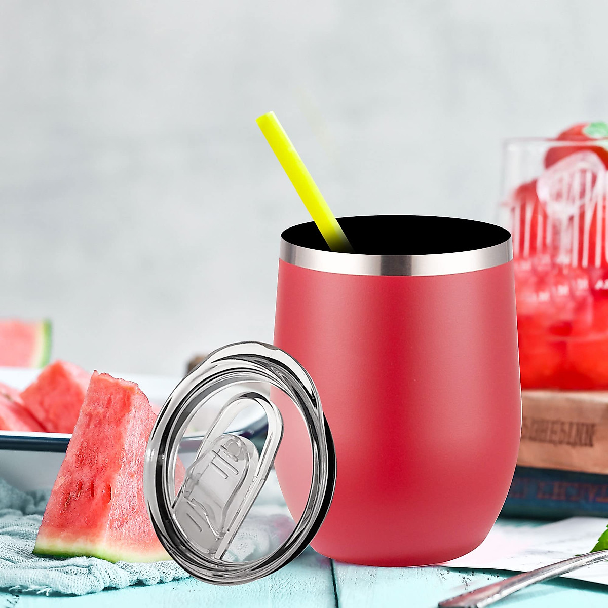 YiePhiot Stemless Wine Tumbler Replacement Lids Spill Proof Splash Resistant Lids Suitable for 2.87in cups