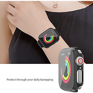 HASDON [12 Pack] Case Compatible with Apple Watch Series 9 8 7 45mm with Tempered Glass Screen Protector, Full Coverage Bumper Hard PC Protective Cover for iWatch Series 9 8 7 45mm Accessories