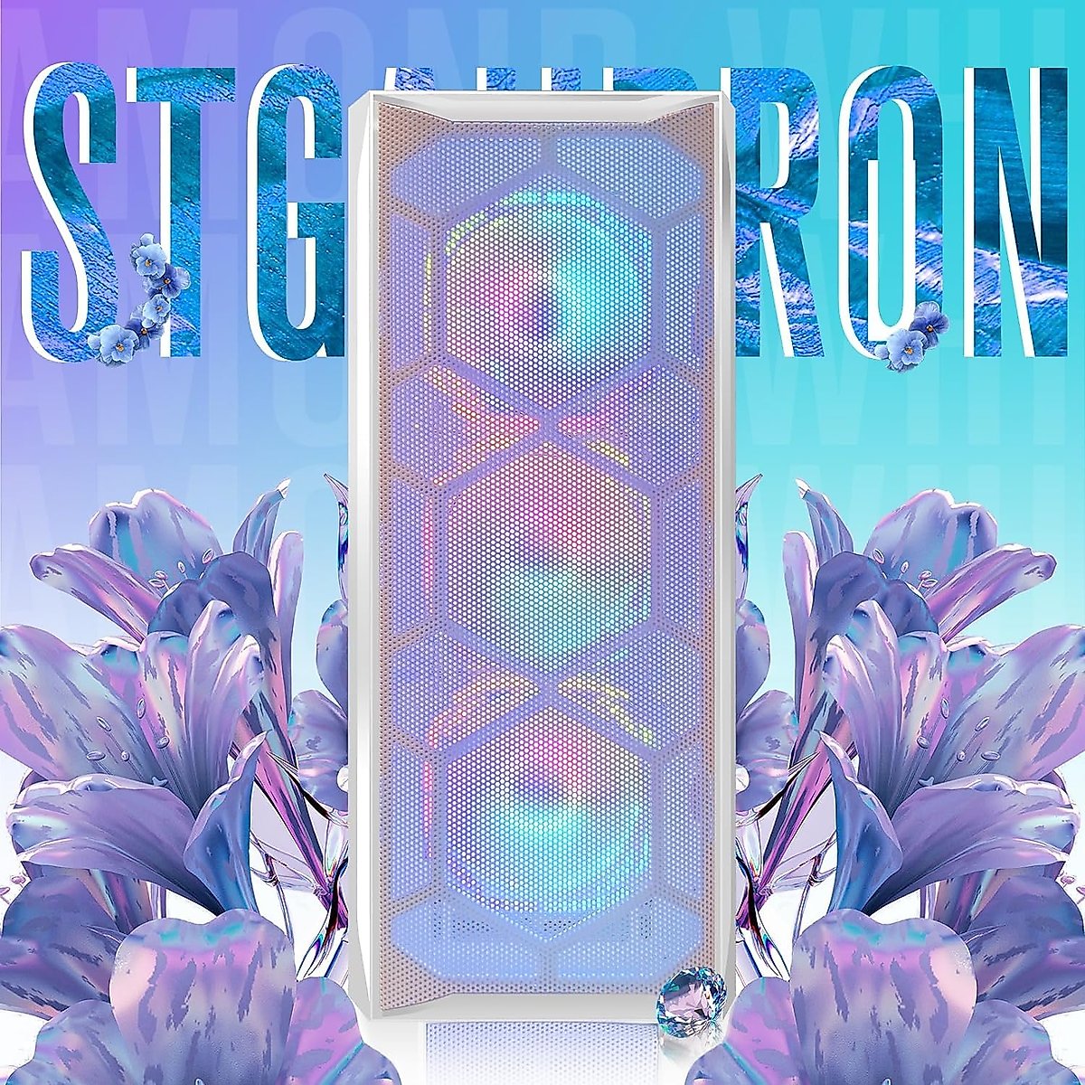 STGAubron Gaming PC Computer Desktop, GTX 1660 Ti 6G GDDR6, Intel Core I7 up to 3.9 GHz, 16G RAM, 512G SSD, WiFi, BT 5.0, RGB Fan x 6, RGB Mouse Pad, RGB BT Sound Bar,Windows 10 Home,White